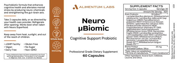 Neuro uBiomic by Alimentum Labs | Cognitive Support Probiotic ...