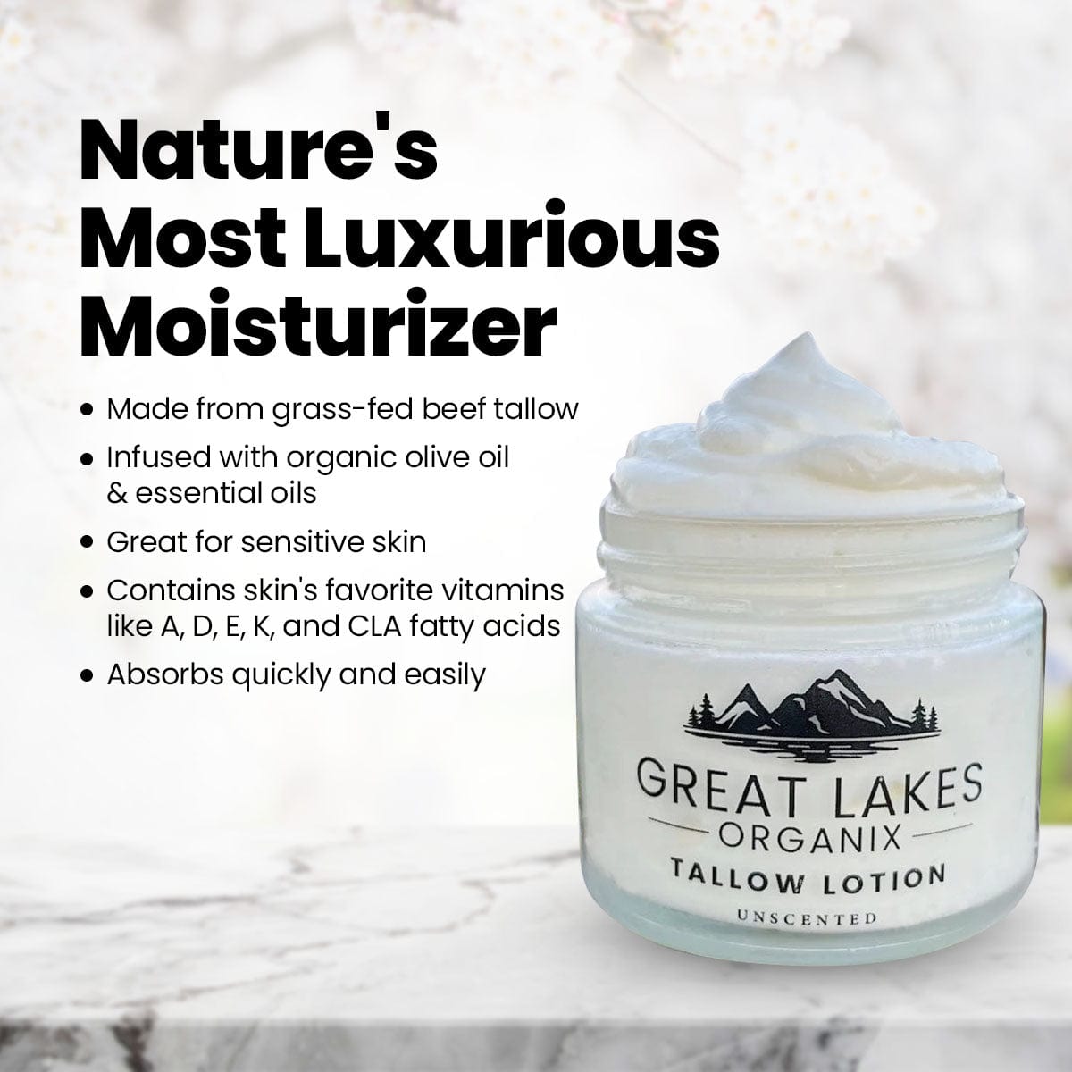 Great Lakes Organix Tallow Lotion | Whipped Tallow Skin Cream ...